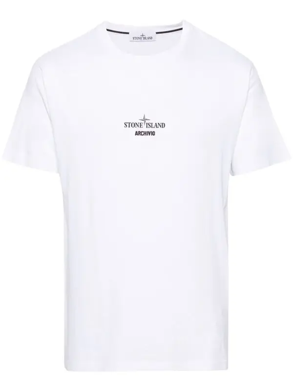 Stone Island Logo-print Cotton T-shirt - White