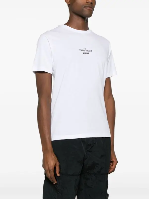 Stone Island Logo-print Cotton T-shirt - White