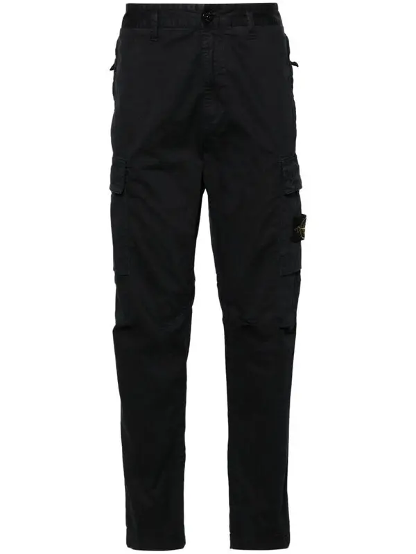 Stone Island Organic Cotton Stretch Cargo Pants - Blue