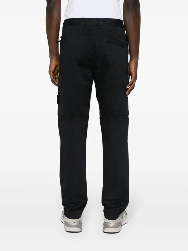 Stone Island Organic Cotton Stretch Cargo Pants - Blue