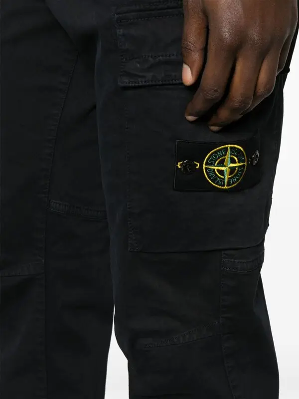Stone Island Organic Cotton Stretch Cargo Pants - Blue