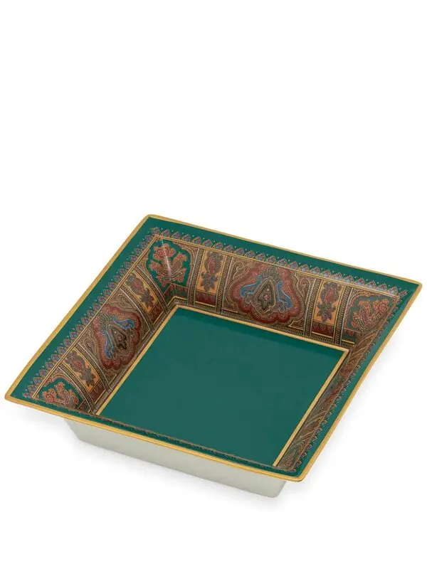 Etro Paisley-print Porcelain Tray - Green