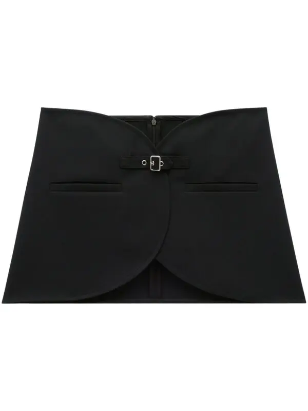 COURREGES Ellipse Buckle-strap Twill Miniskirt