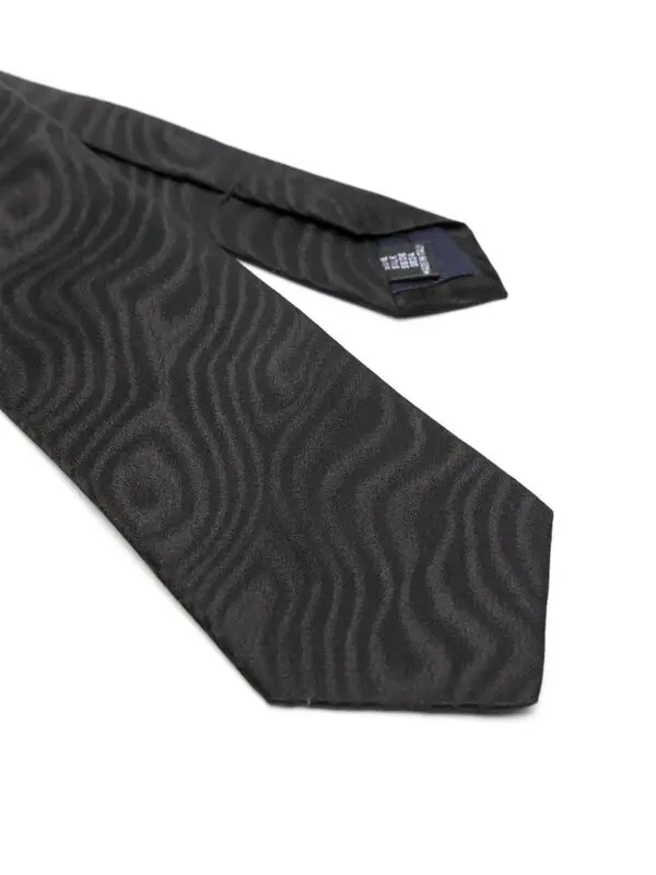 FURSAC Patterned Jacquard Silk Tie - Black