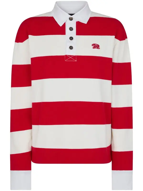 Dsquared2 Striped Cotton Rugby Polo Shirt