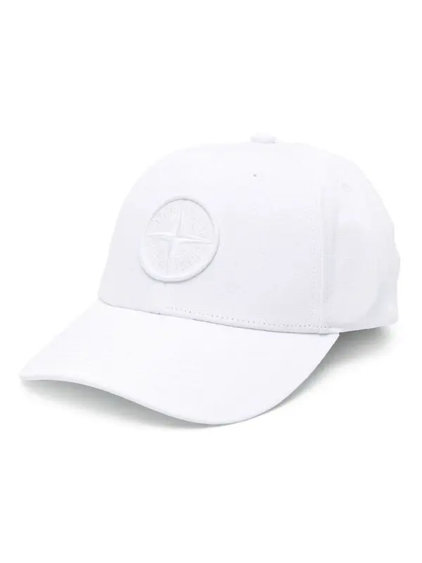 Stone Island Embroidered-logo Cap - White