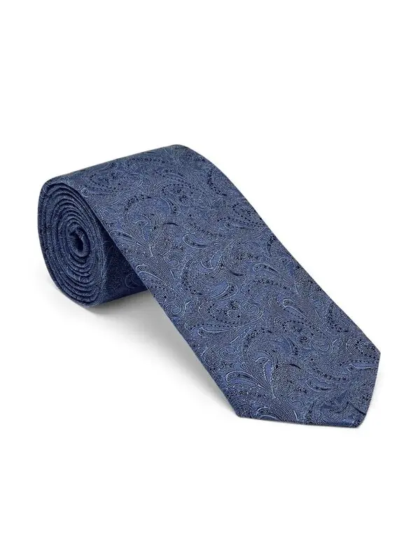 Brunello Cucinelli Paisley Pattern Silk Neck Tie