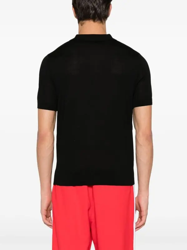 Dsquared2 Embroidered-logo Ribbed Polo Shirt - Black