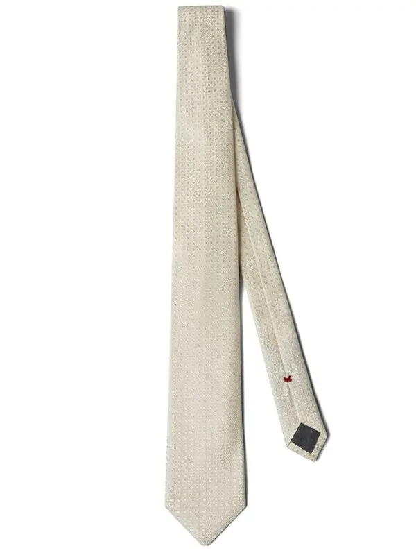 Brunello Cucinelli Jacquard Silk Tie - Neutrals