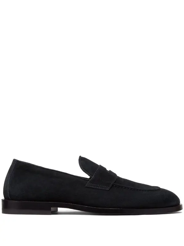 Brunello Cucinelli Suede Penny Loafers - Black