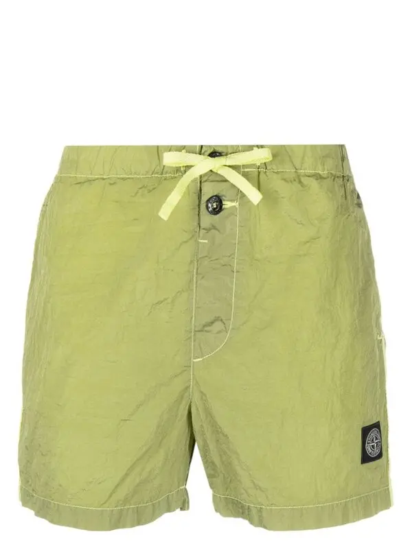 Stone Island Compass-patch Swim Shorts - Green