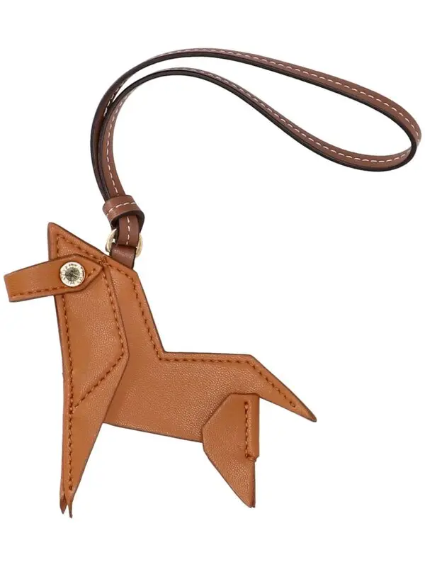 Stella Mccartney Origami Faux Leather Bag Charm In Brown - 30% Off