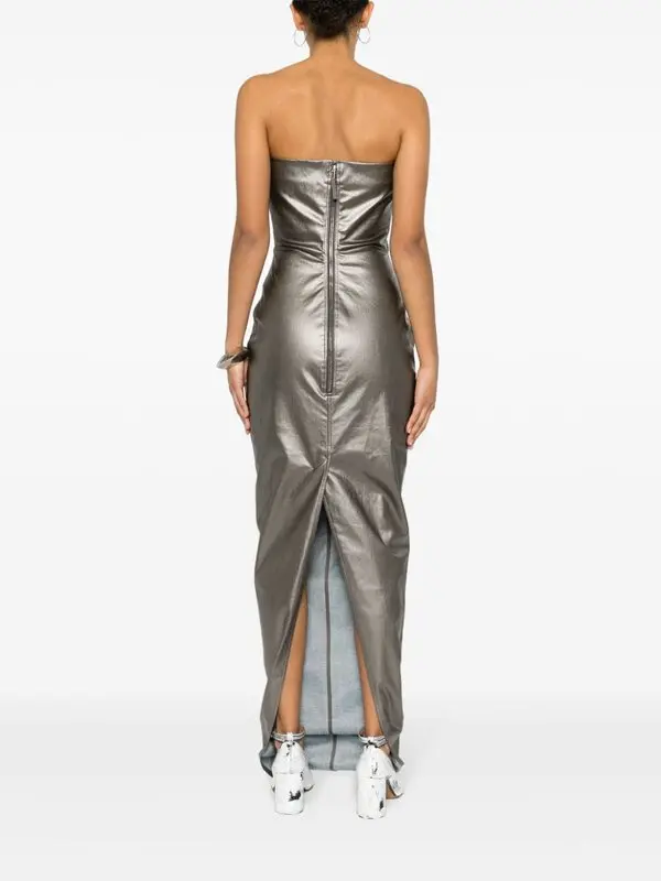 Rick Owens Coated Strapless Bustier Gown - Grey