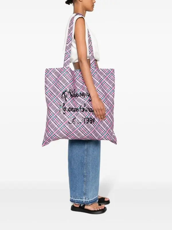 Philosophy Di Lorenzo Serafini Logo-print Check Tote