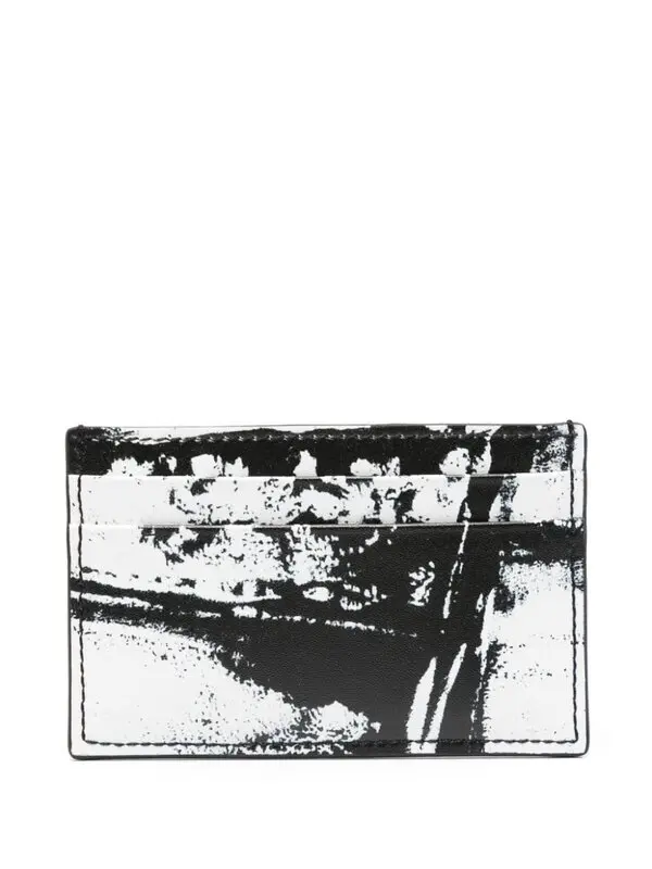 Alexander McQueen Graffiti-print Leather Cardholder