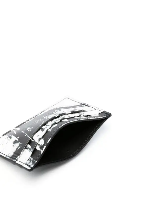 Alexander McQueen Graffiti-print Leather Cardholder