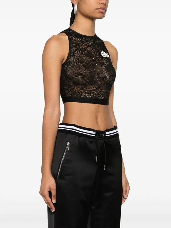 Alessandra Rich Cropped Lace Tank Top
