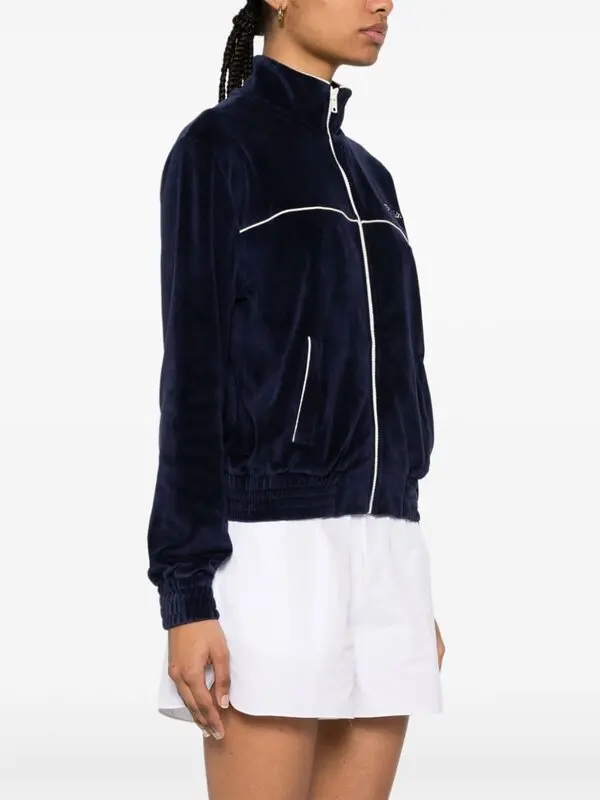 SPORTY & RICH Velour Zip-up Track Jacket - Blue