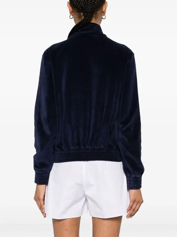 SPORTY & RICH Velour Zip-up Track Jacket - Blue