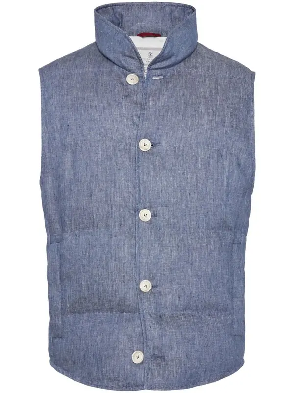 Brunello Cucinelli Padded Linen Gilet