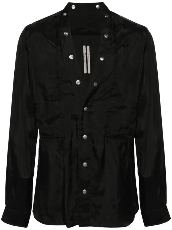 Rick Owens V-neck Satin-finish Shirt