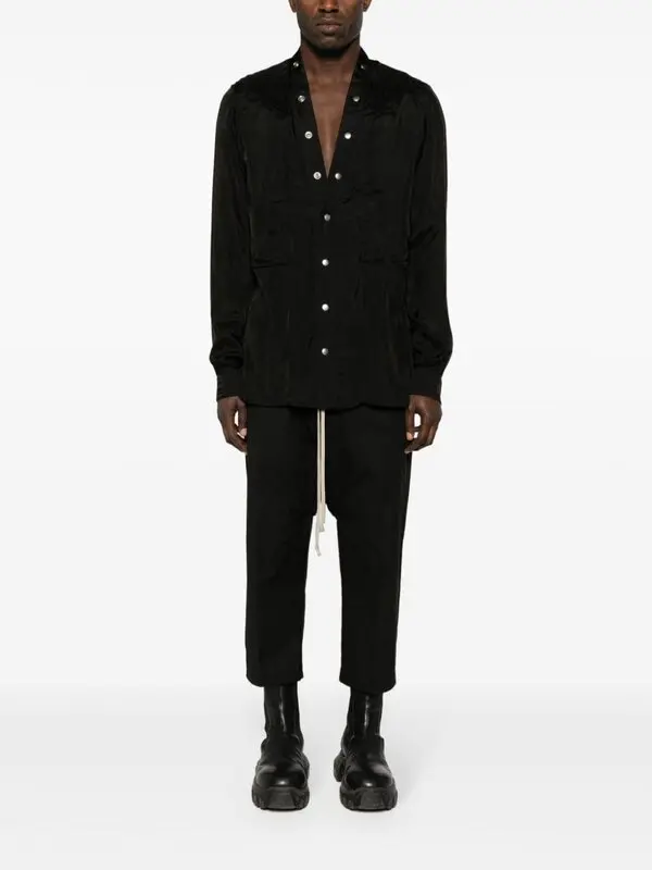 Rick Owens V-neck Satin-finish Shirt