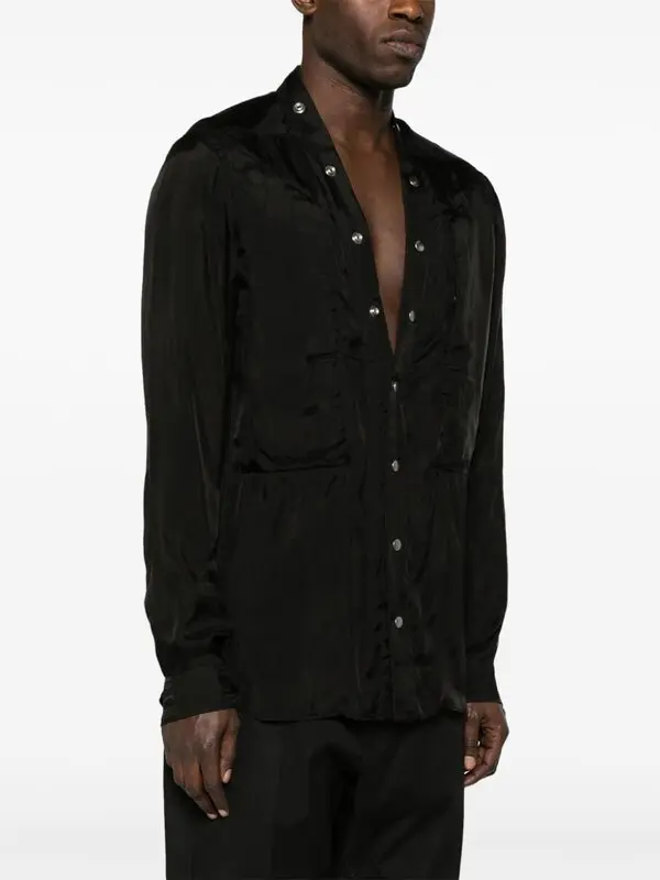 Rick Owens V-neck Satin-finish Shirt