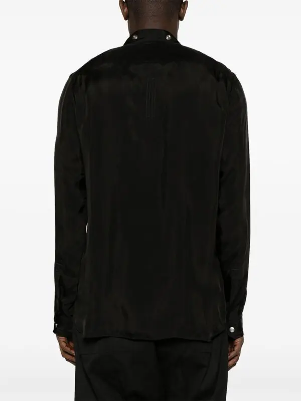 Rick Owens V-neck Satin-finish Shirt