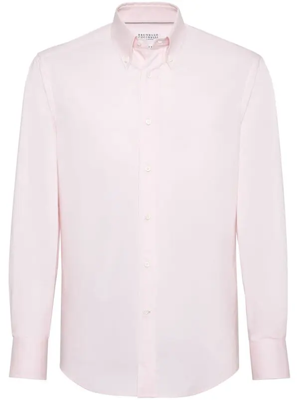 Brunello Cucinelli Cotton Button-down Collar Shirt - Pink