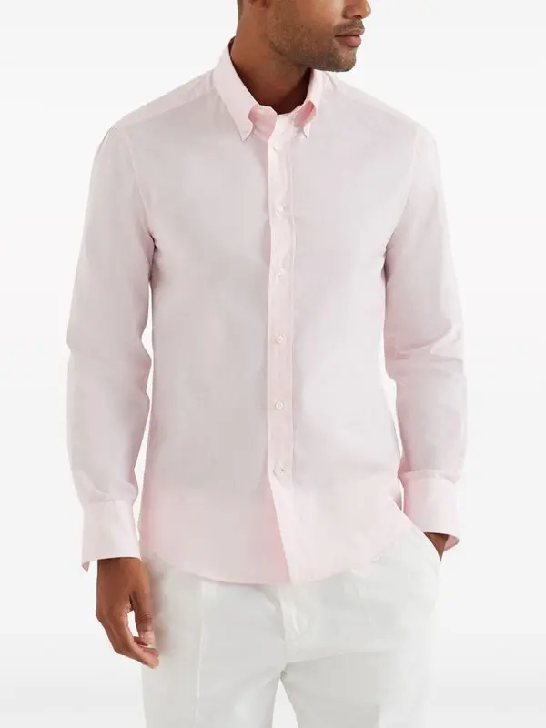 Brunello Cucinelli Cotton Button-down Collar Shirt - Pink