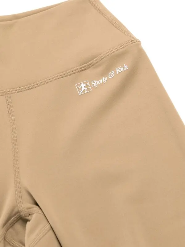 SPORTY & RICH Runner Script Logo-embossed Leggings
