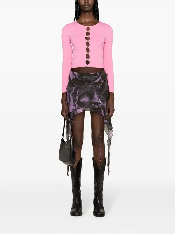 Dsquared2 Faux-pearl Cut-out Cardigan - Pink