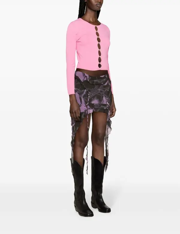 Dsquared2 Faux-pearl Cut-out Cardigan - Pink