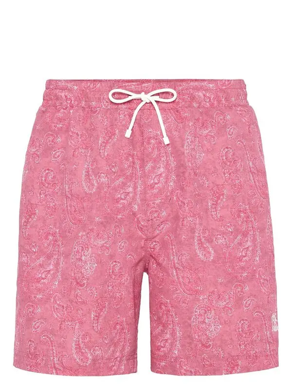Brunello Cucinelli Paisley-print Swim Shorts - Red