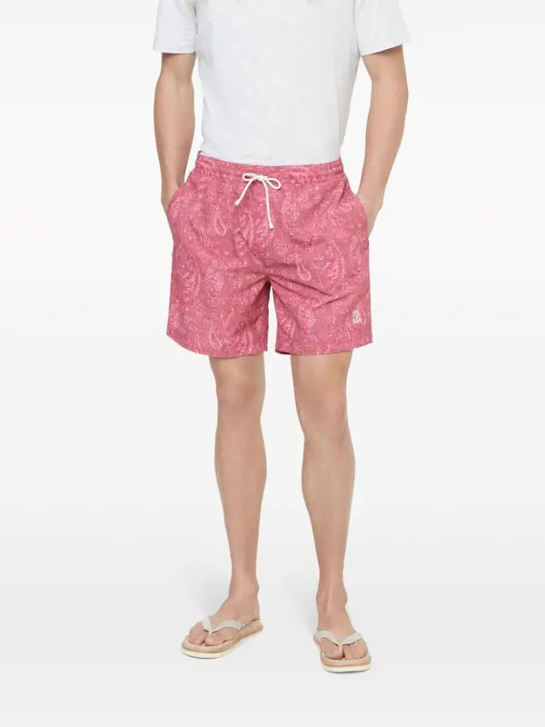 Brunello Cucinelli Paisley-print Swim Shorts - Red