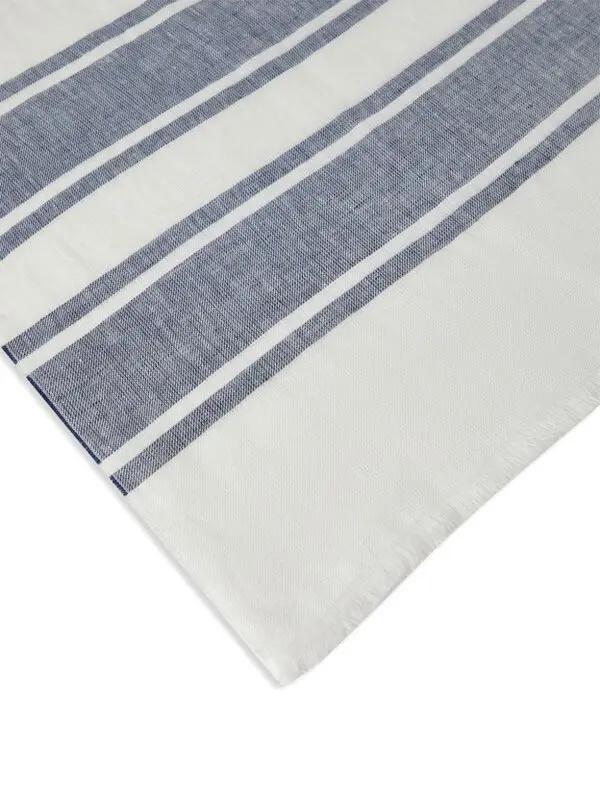 Brunello Cucinelli Stripe-detail Mélange Linen Scarf