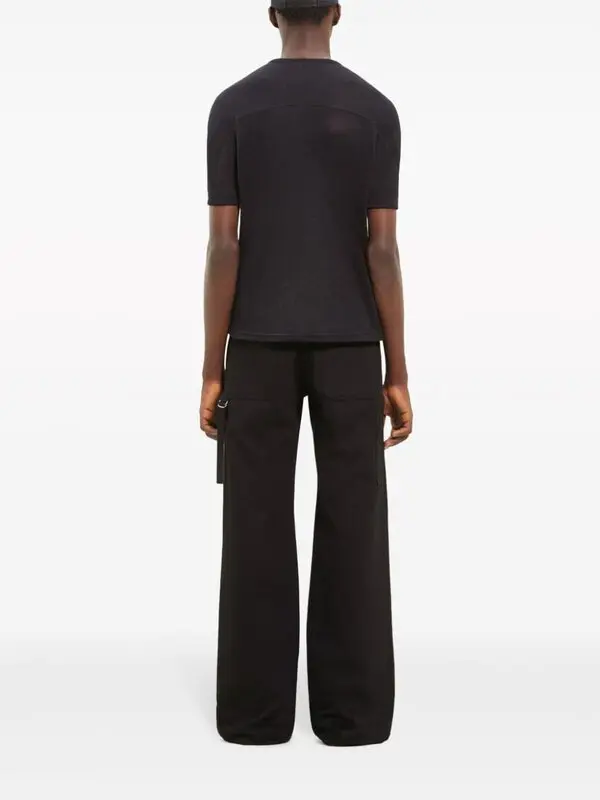 COURREGES Logo-print Mesh T-shirt - Black