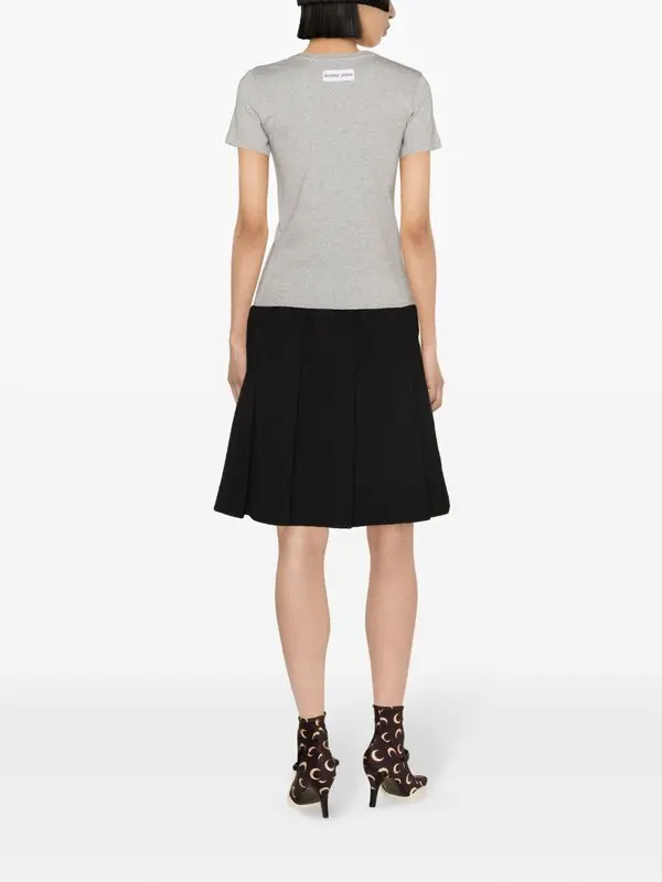 MARINE SERRE Organic Cotton T-shirt With Crescent Moon Embroidery