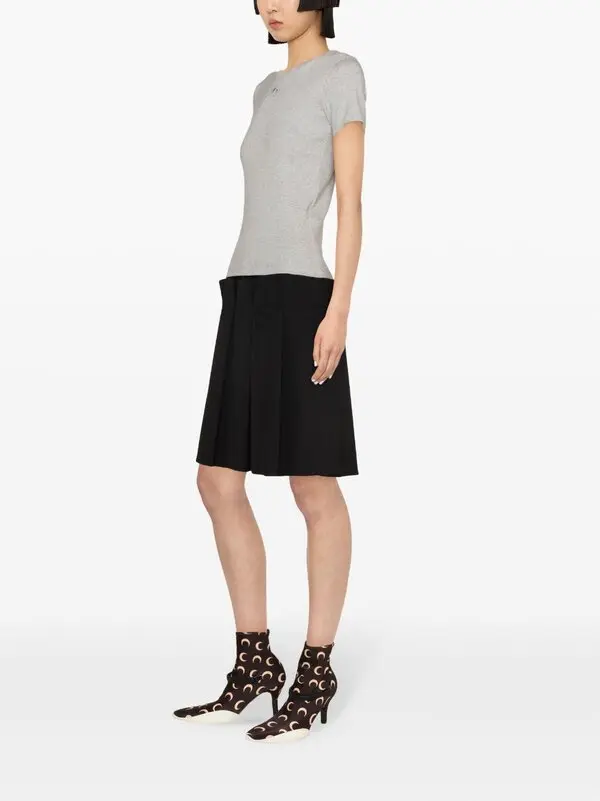 MARINE SERRE Organic Cotton T-shirt With Crescent Moon Embroidery