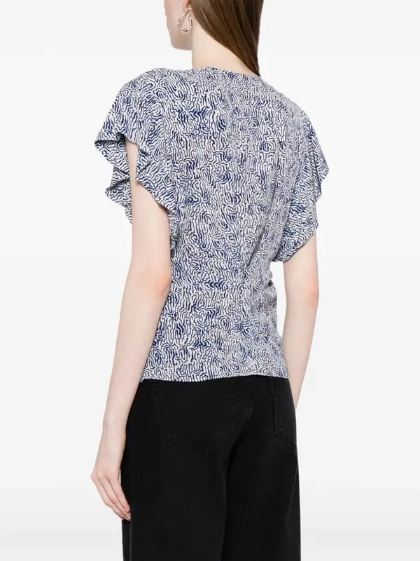 MARANT ETOILE Delocia Abstract-print V-neck Blouse