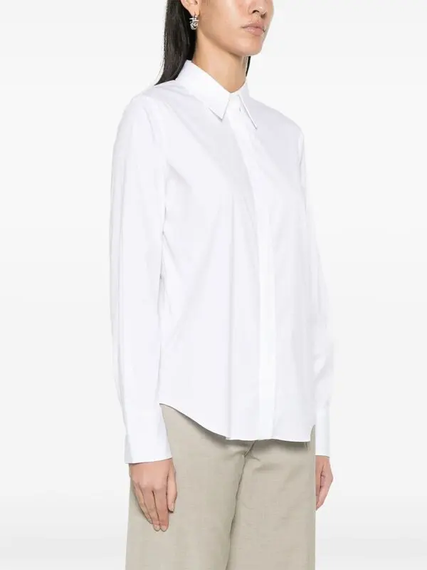 Brunello Cucinelli Beaded-trim Poplin Shirt - White