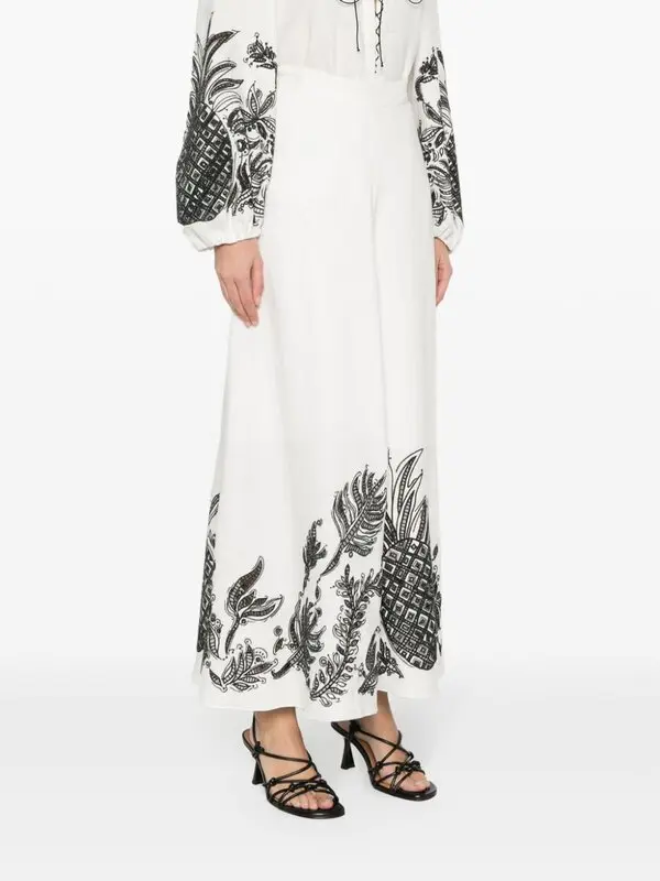 Dorothee Schumacher Pineapple-embroidery A-line Linen Skirt