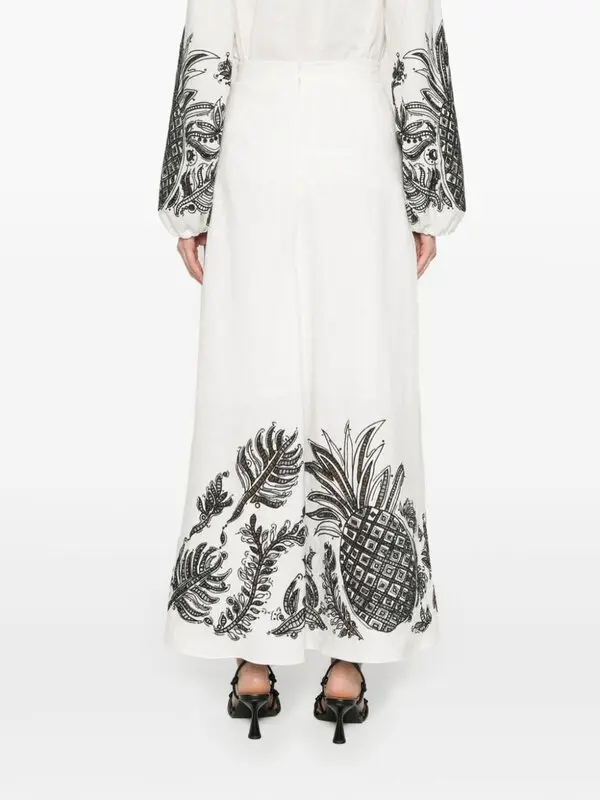 Dorothee Schumacher Pineapple-embroidery A-line Linen Skirt