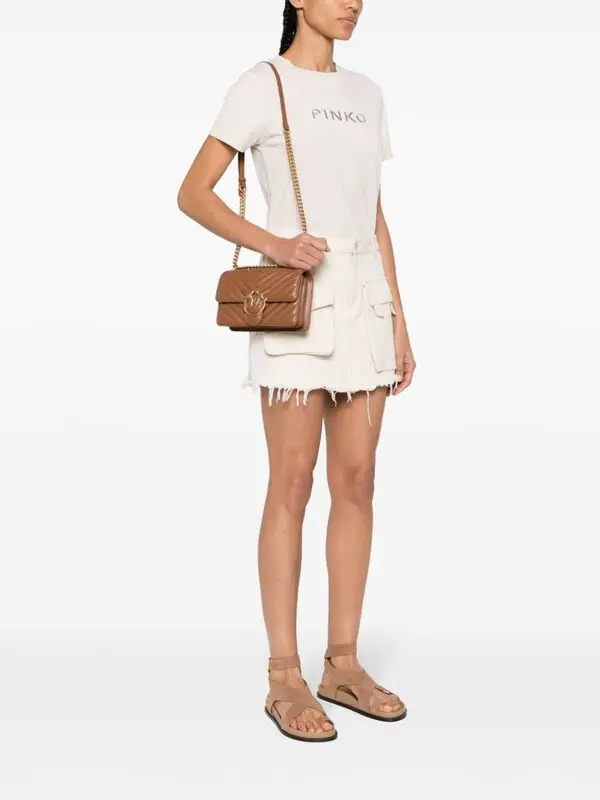 Pinko Small Love One Shoulder Bag - Brown