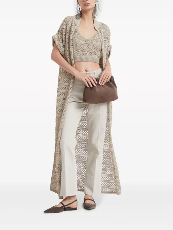 Brunello Cucinelli Stretch-cotton Kick-flare Trousers