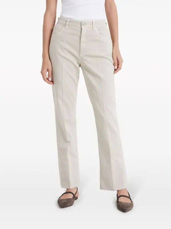 Brunello Cucinelli Stretch-cotton Kick-flare Trousers