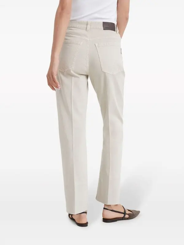 Brunello Cucinelli Stretch-cotton Kick-flare Trousers