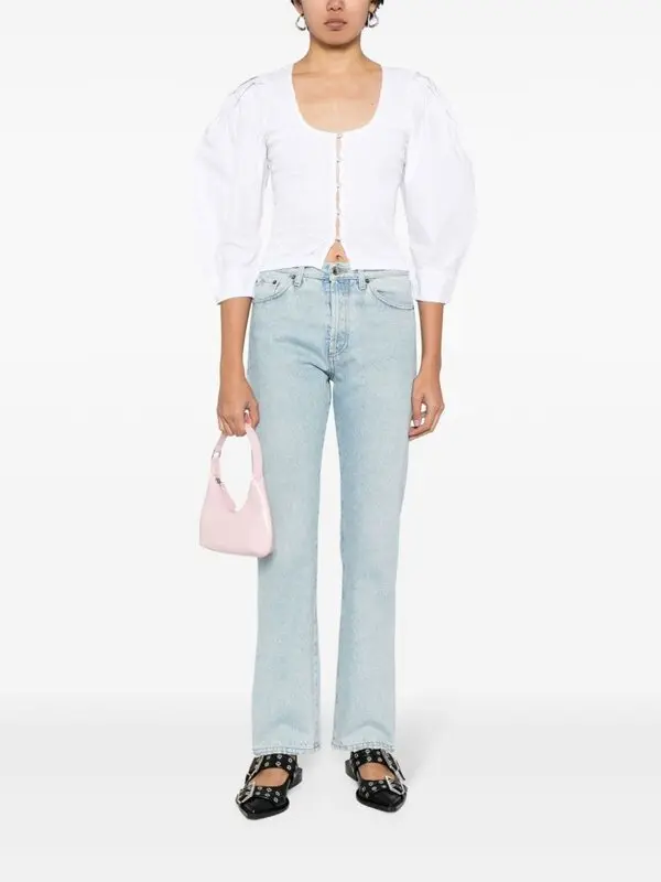 GANNI Organic Cotton Poplin Blouse - White