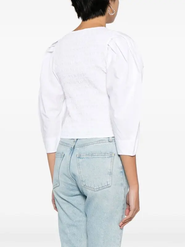 GANNI Organic Cotton Poplin Blouse - White