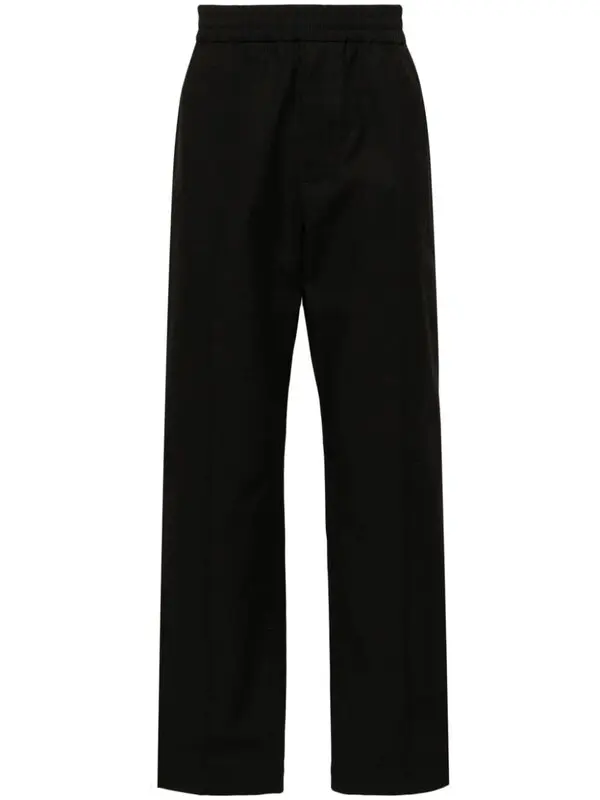 Valentino Garavani V-detail Canvas Trousers - Black